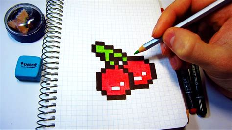 How To Draw A Cherry Easy Pixel Art Step By Step Pixelart Youtube