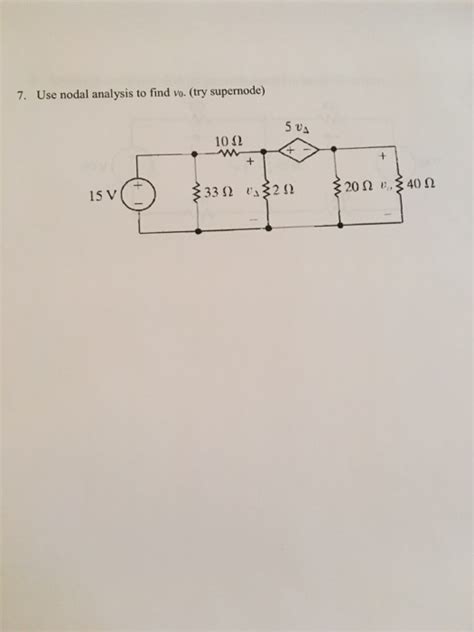 Solved Use Nodal Analysis To Find V Try Supernode Chegg