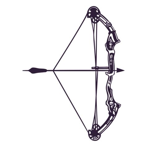 Diseño PNG Y SVG De Arco Compuesto De Tiro Con Arco Y Flecha Apuntando