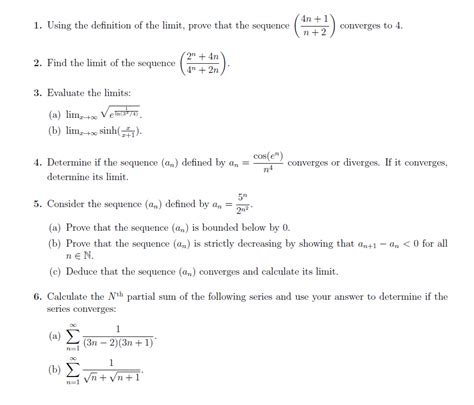 solved 1 using the definition of the limit prove that the