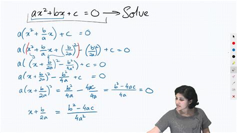 quadratic equations deriving the quadratic formula solution to challenge youtube