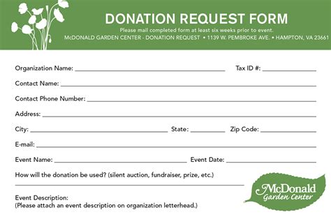 Free Donation Request Form Template Business Mentor