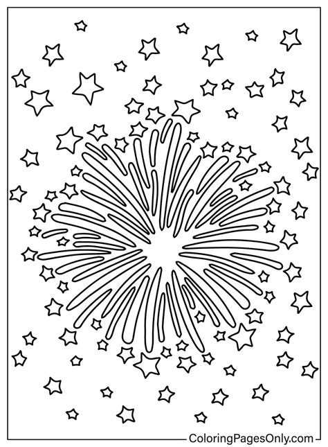 19 Coloriages De Feux D Artifice ColoringPagesOnly
