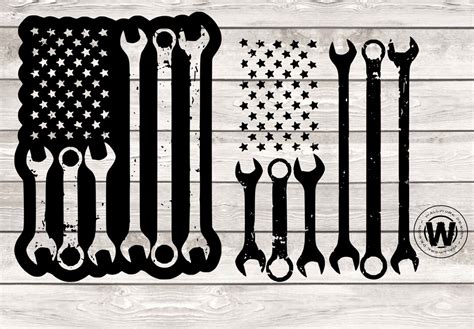 Wrench Flag Svg Mechanic Svg Flag Svg Wrench Svg Cricut Svg Etsy