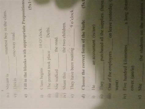 Fill In The Blanks With Appropriate Prepositions Filo