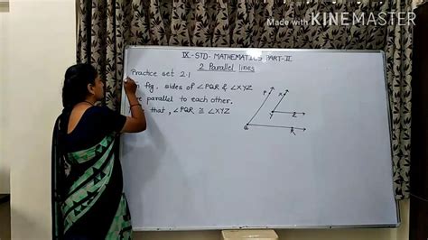 9th std maths part 2 parallel lines practice set 2 1 que no 4 youtube