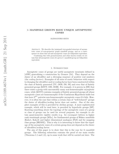 pdf 3 manifold groups have unique asymptotic cones