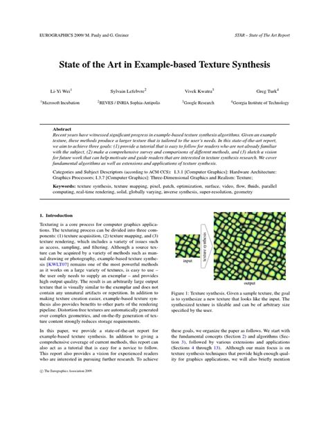 texture synthesis pdf texture mapping synthesizer