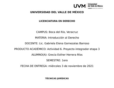Actividad 6 El Proyecto Integrador Etapa 3 Etapa 3 UNIVERSIDAD DEL