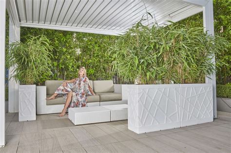 Jardinière haute rectangulaire en résine flowebox 80x30 cm Idel Pots
