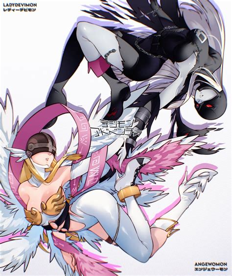 Angewomon And Ladydevimon Digimon And More Drawn By Cesar Art