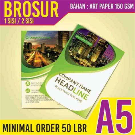 Jual Cetak Brosur A5 Cetak Flyer A5 Leaflet A5 Art Paper 150 Gram
