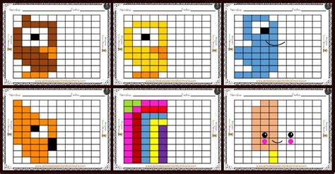 Divertidas fichas para dibujar en cuadrícula Imagenes Educativas