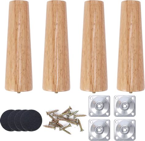 Findir Pcs Pieds De Meuble Bois Droit Cm Table Basse Pieds Ch Ne