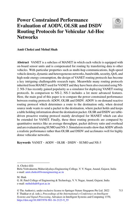 pdf power constrained performance evaluation of aodv olsr and dsdv routing protocols for