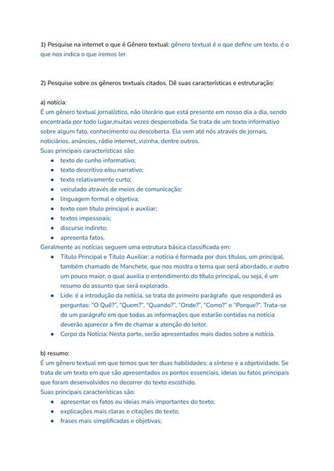 Solution Tipos E Tipologias Textuais Studypool