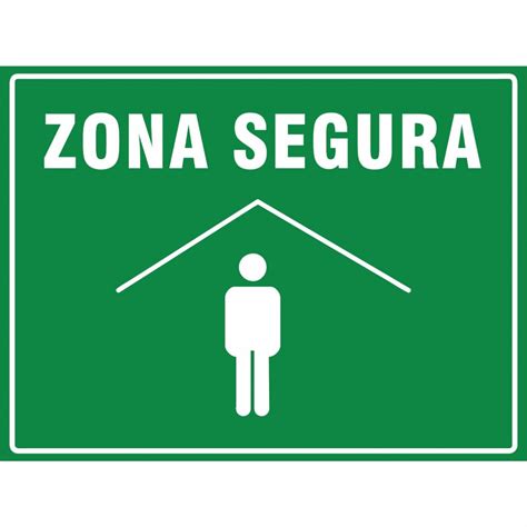 Letrero En Estireno Calibre 40 De 20 X 30 Cms ZONA SEGURA Franco
