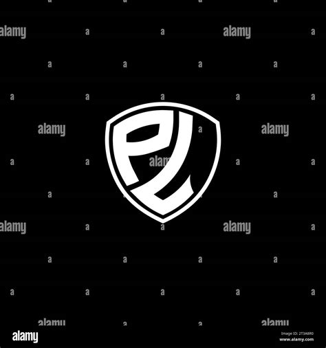 PL Logo Monogram Emblem Style With Shield Shape Design Template Ideas