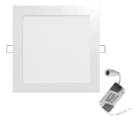 Panel Plafon Led 18w Fria Calida Embutir Cuadrado Interior