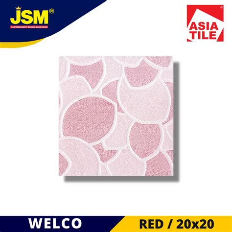 Jual Asia Tile Keramik Lantai Kamar Mandi Welco Red Matt 20x20 Shopee