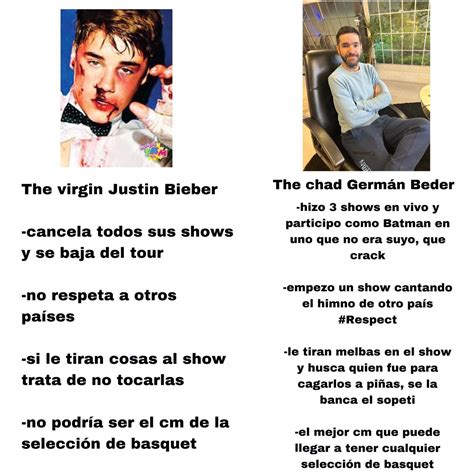 Out Of Context Paren La Mano On Twitter The Virgin Yustin Biber Vs