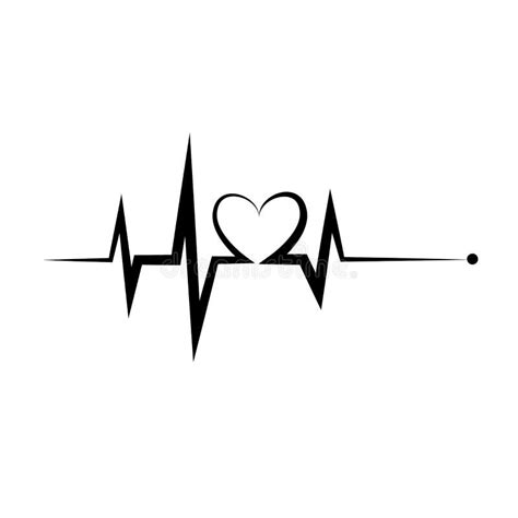 Bicie Serca Ikona Elektrokardiogram Ecg Lub Ekg Odizolowywający Na