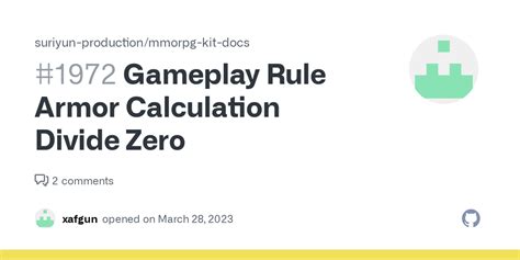 Gameplay Rule Armor Calculation Divide Zero · Issue 1972 · Suriyun Productionmmorpg Kit Docs