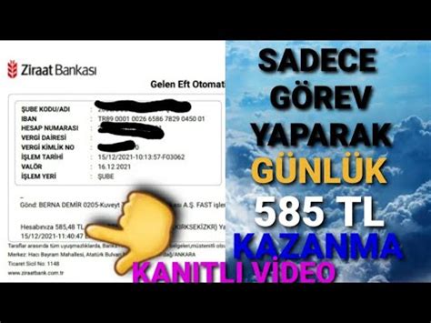 SADECE 1 GÖREV YAPARAK ÖDEME KANITLI 585 TL PARA KAZANMAK