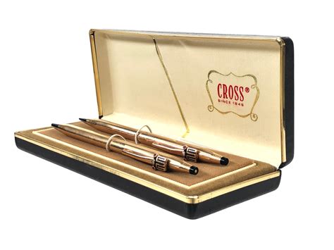Lot Cross K Gold Filled Diamond Ruby Pen Pencil Set