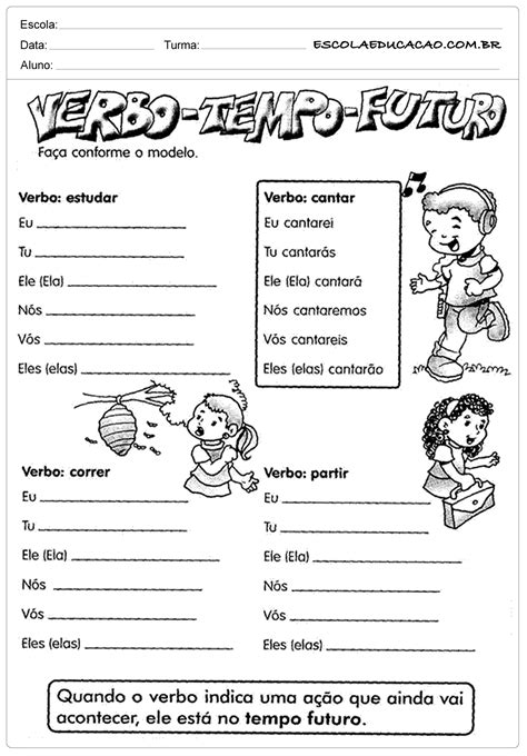 Atividades De Portugu S Ano Verbo Escola Educa O