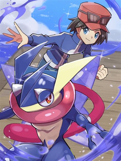 Calem And Greninja Pokemon And 1 More Drawn By Inana Umi Danbooru