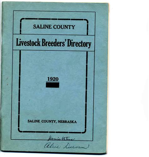 Saline Co Negenweb Project Index Breeders Directory