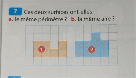 7 Ces deux surfaces ont elles a le même périmètre b la même aire