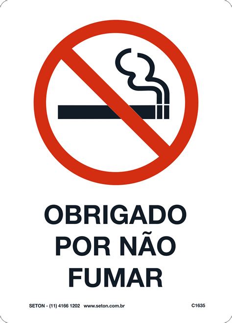 Placa Obrigado por Não Fumar