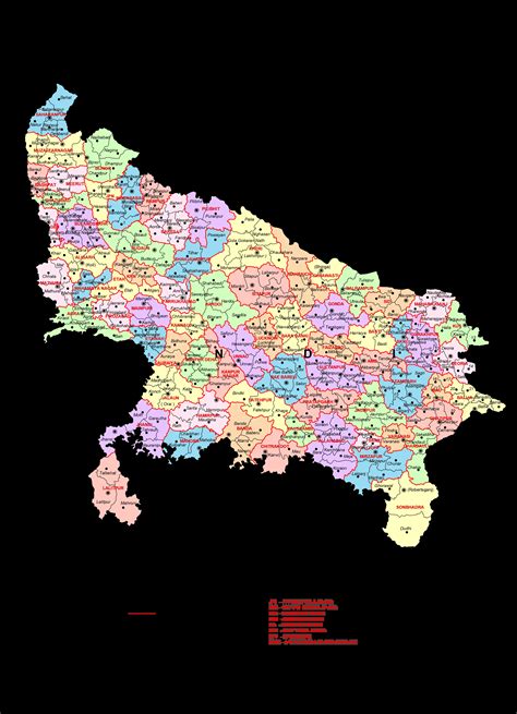 Administrative Political Map Indian State Uttar Stock