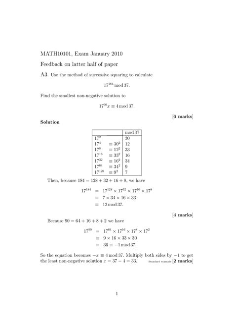 non negative solution sets numbers and functions exam docsity