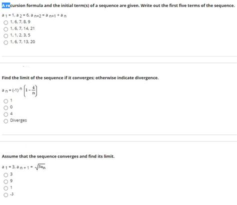 Solved A Recursion Formula And The Initial Term S Of A Chegg