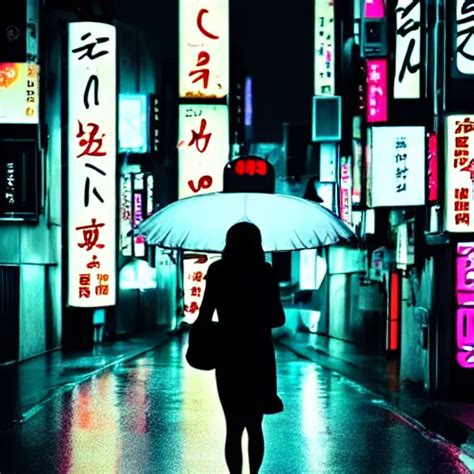 A Woman Holding An Umbrella Walking Down The Streets Stable
