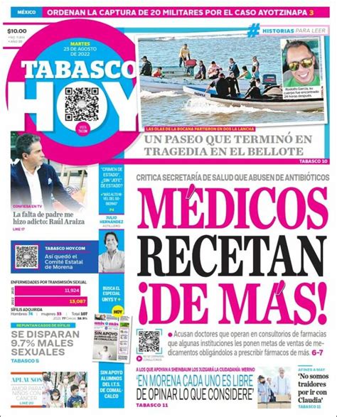 Peri Dico Tabasco Hoy M Xico Peri Dicos De M Xico Edici N De Martes