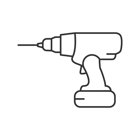 icono lineal de taladro inalámbrico Ilustración de línea fina símbolo
