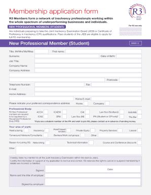Fillable Online Membership Application Form R Fax Email Print