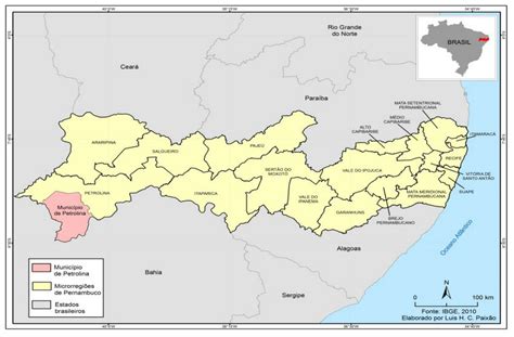 Município de Petrolina e microrregiões do Estado de Pernambuco Fonte