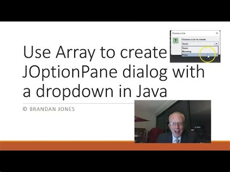 Use Array To Provide Default Values For A Joptionpane Showinputdialog
