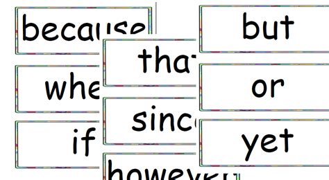 Subordinating And Coordinating Conjunctions Activity Sheets Passages