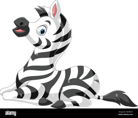 Cartoon Cute Baby Zebra Sitting Stock Vector Image Art Alamy