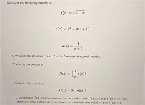 solved consider the following functions f x 4−x
