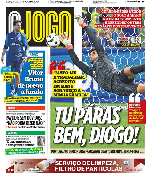 Capa Jornal O Jogo Julho Capasjornais Pt