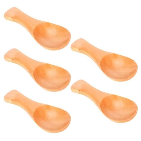 GOTOTOP Mini cuillère en bois 5pcs Petite Cuillère en Bois pour Crème