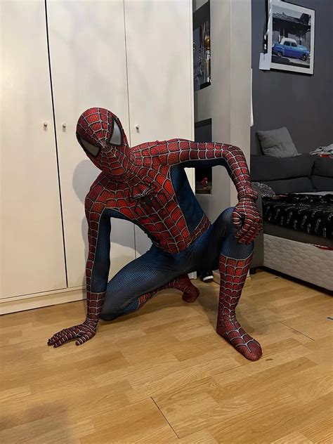 D Guisement Spiderman Rouge Tobey Maguire R Aliste Adulte Spider Shop