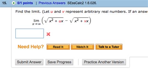 solved find the limit let u and v represent arbitrary real